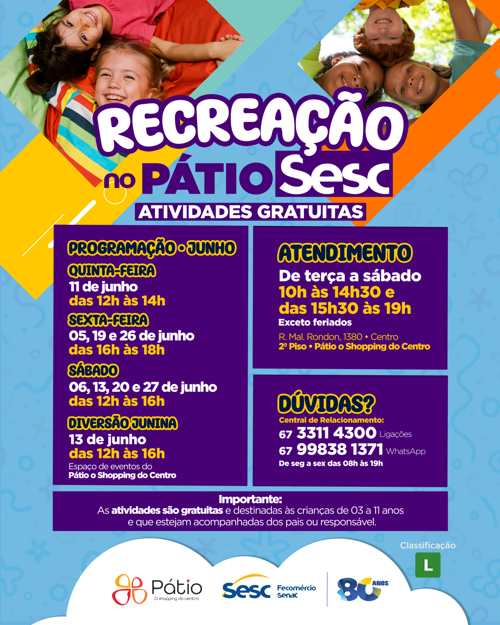 Pátio Sesc terá recreação gratuita e festa junina para crianças em ...